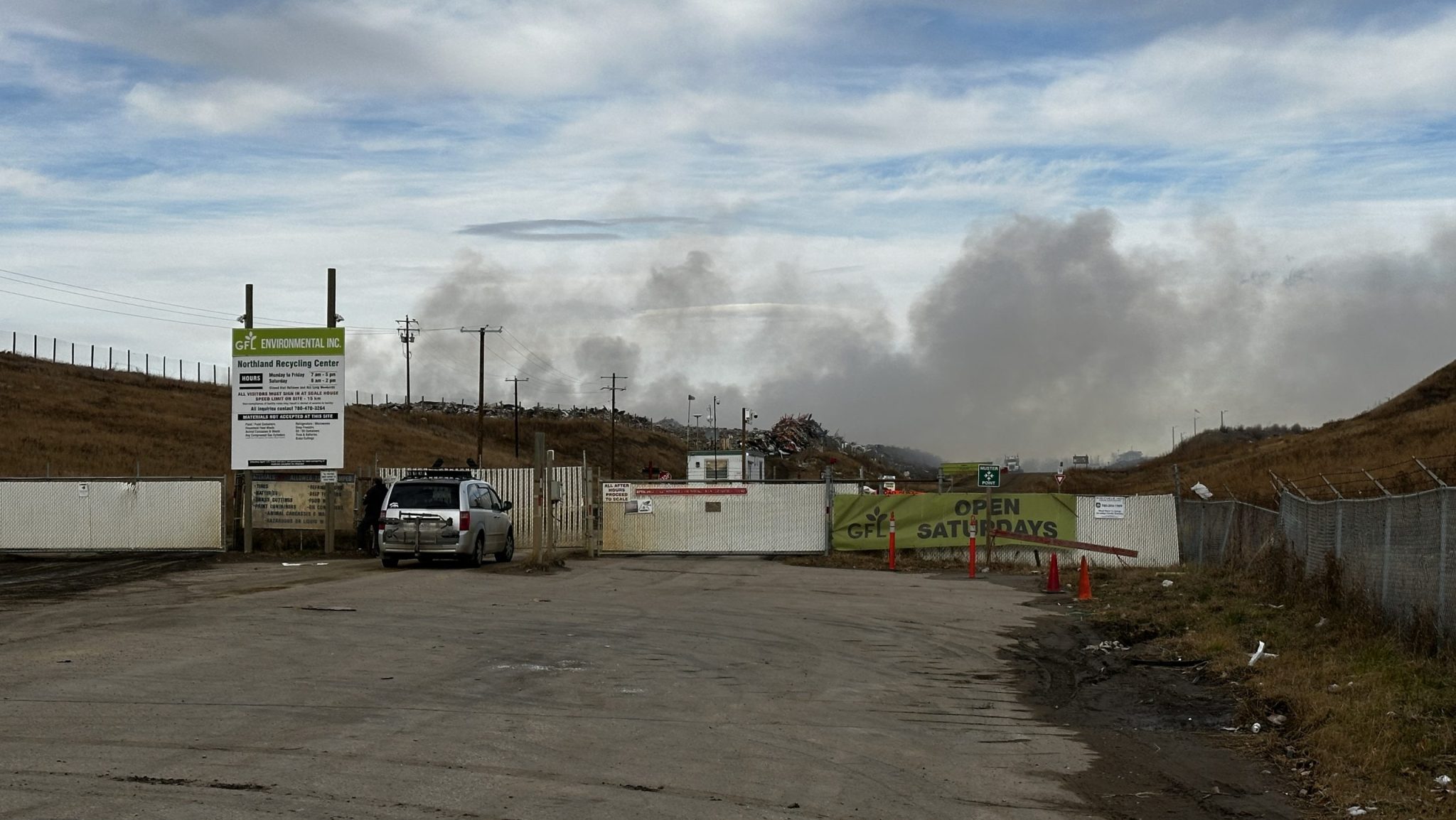 Fire at GFL landfill west of Edmonton