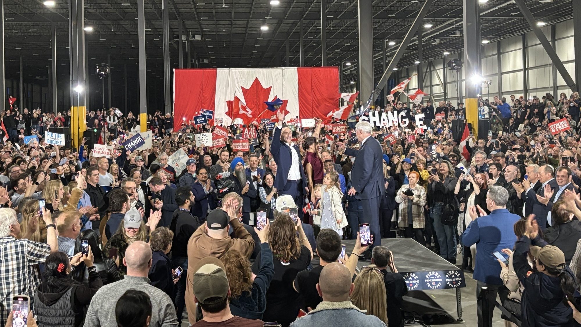 Former PM Stephen Harper endorses Pierre Poilievre at rally south of Edmonton