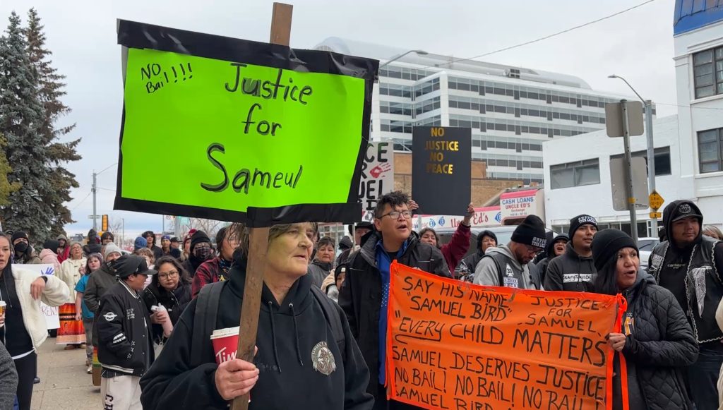 Supporters of Edmonton teen Samuel Bird rally outside courthouse as ...