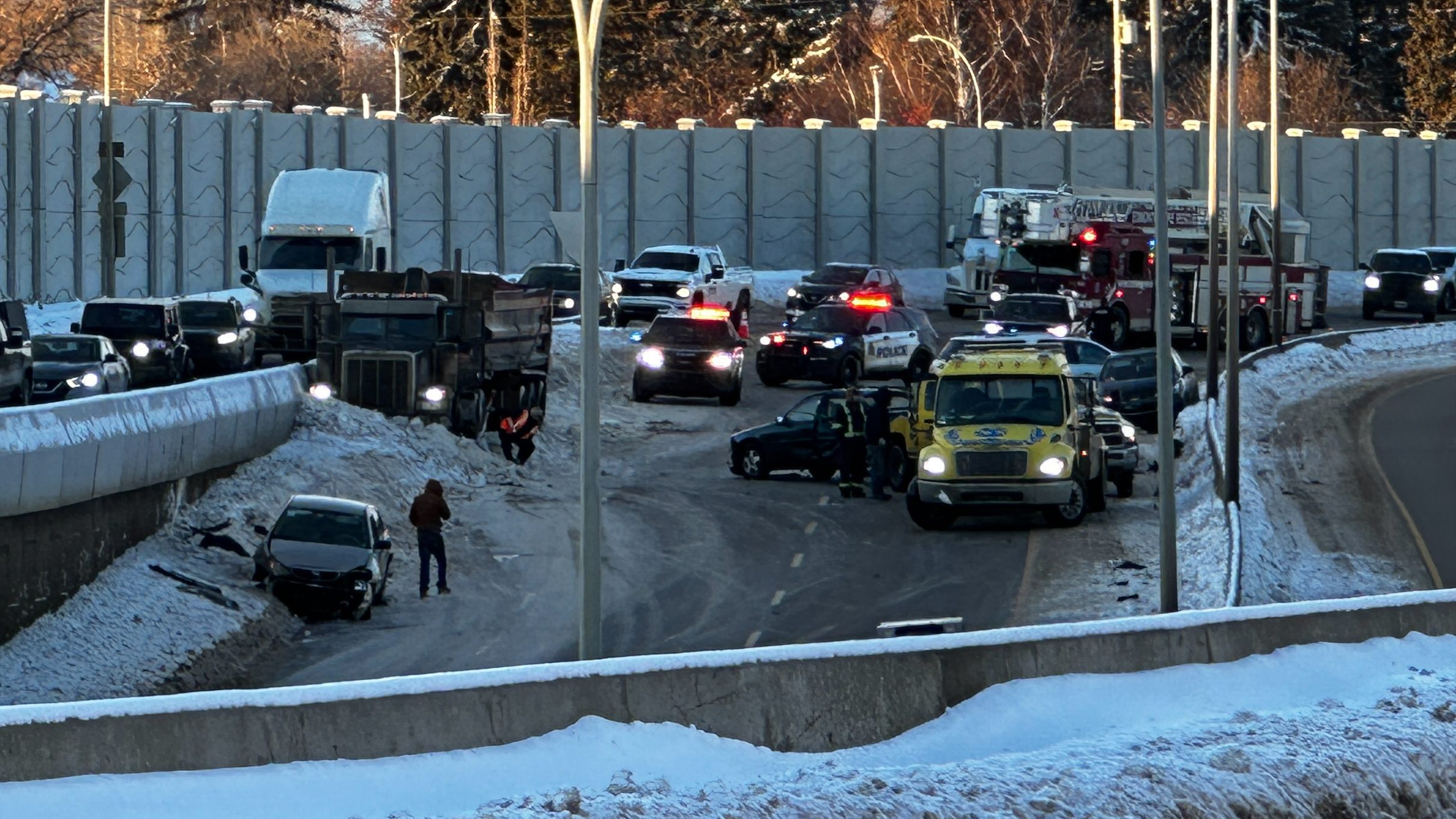 10-vehicle collision on Yellowhead Trail caused by poor road conditions ...