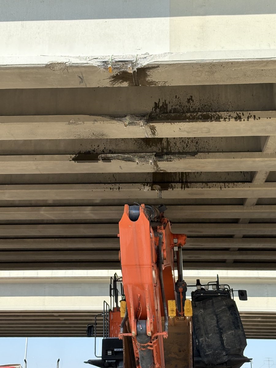 Excavator strikes Edmonton’s Whitemud overpass, causing structural ...